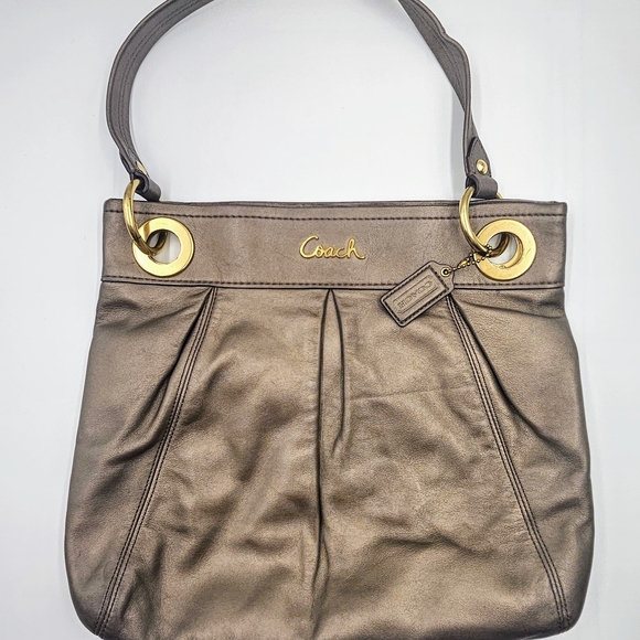 Coach | Bags | Coach Metallic Bronze Shoulder Bag | Poshmark